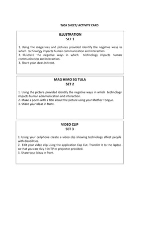 Creative Tech Grade 8 LP 4th quarter The Negative Impact of Technology ...