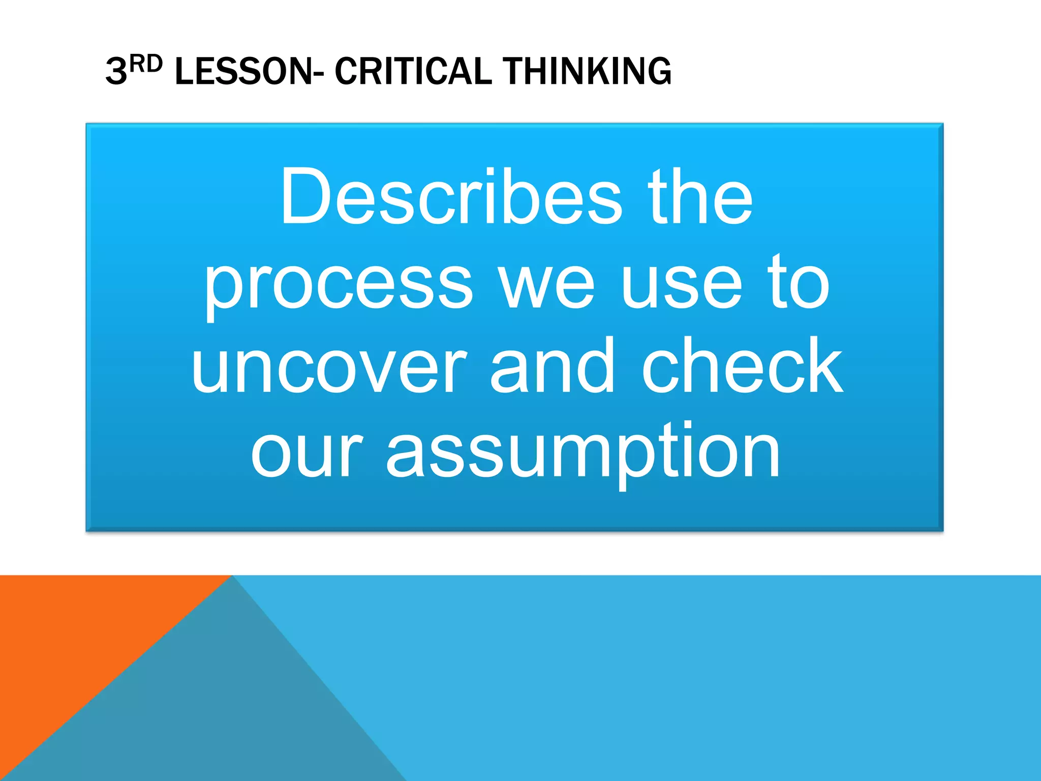 Critical and Creative Thinking | PPTX