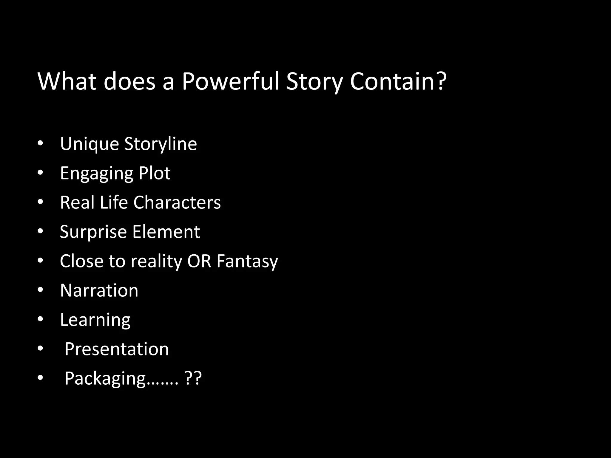Creative thinking and Storytelling | PPT