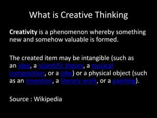 Creative thinking and Storytelling | PPT