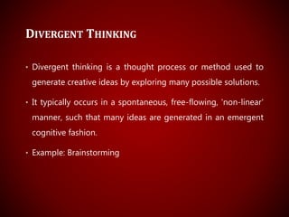 Creative Thinking (Convergent and Divergent thinking) | PPTX