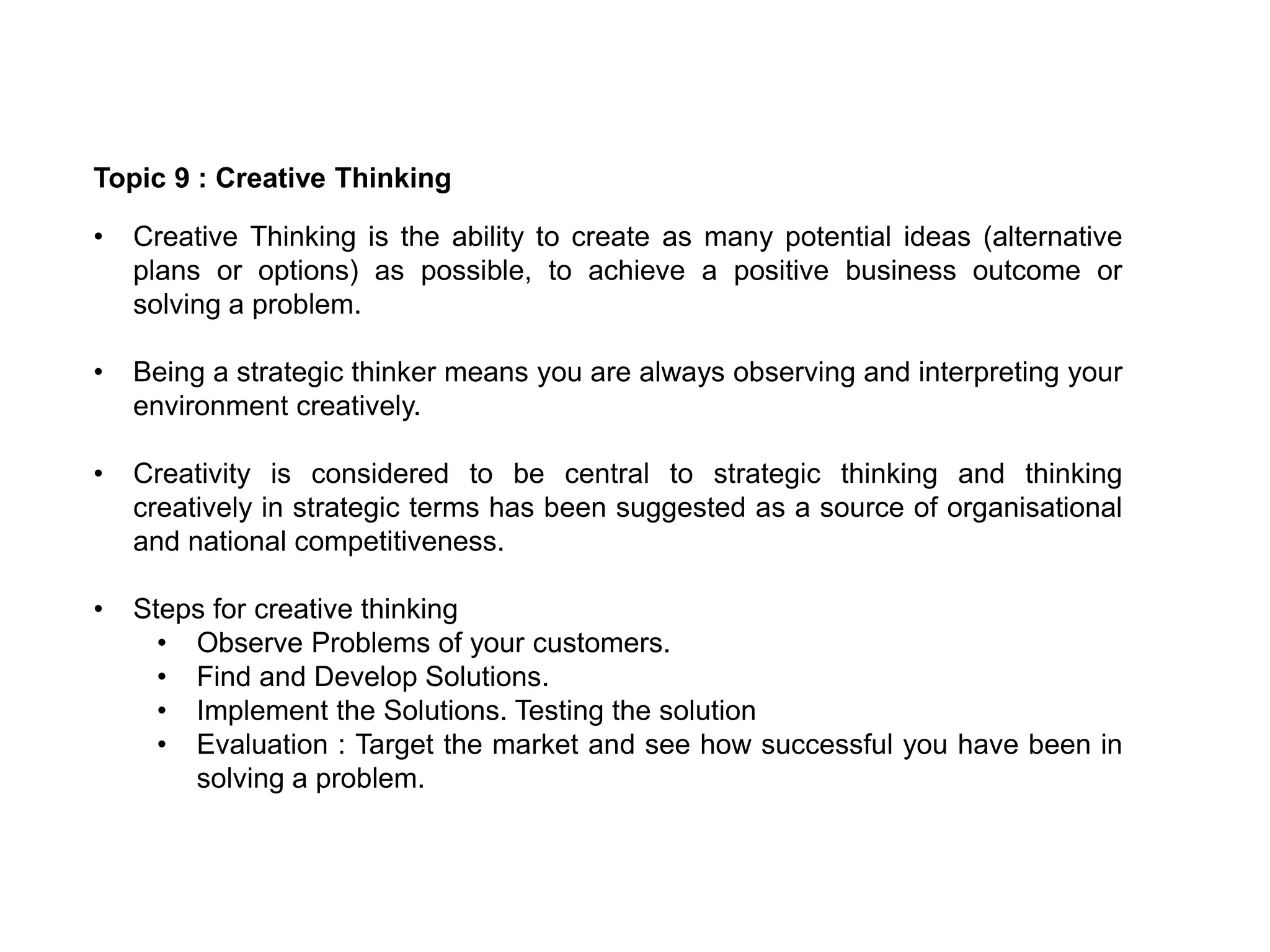 Creative Thinking | PPTX