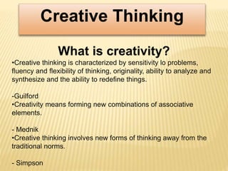 Creative Thinking | PPTX