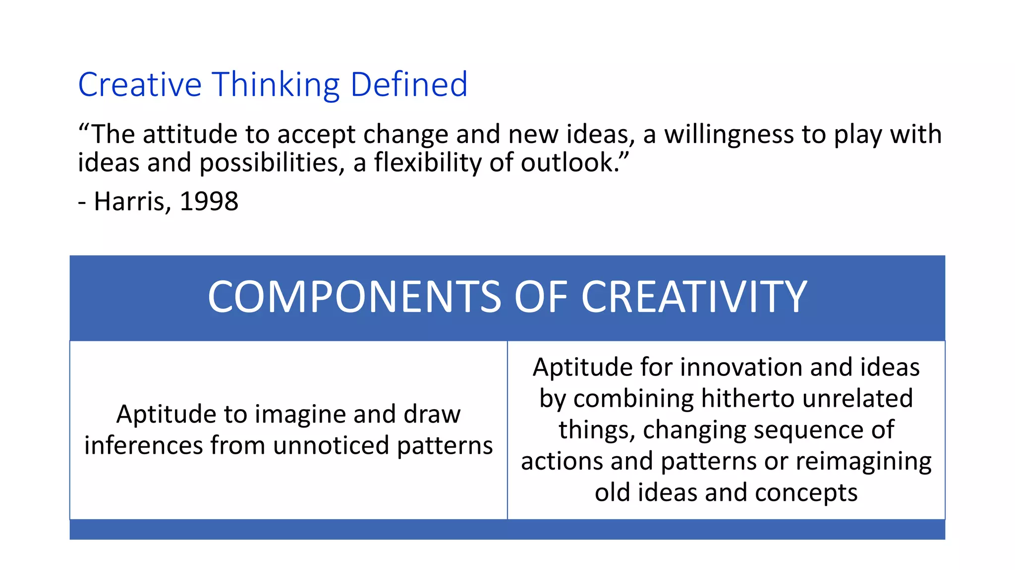 Creative Thinking and Innovation | PPTX