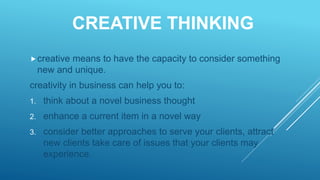 Creative thinking and problem solving | PPT