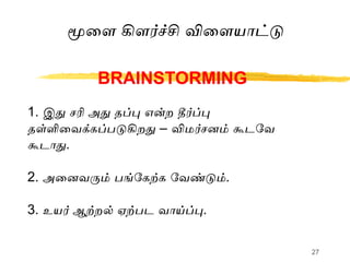 Creative thinking in Tamil by S.Lakshmanan psychologist | PPT