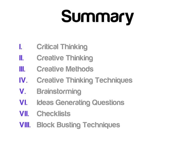 Creative Thinking Presentation | PDF