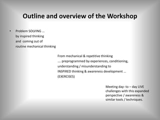 Creative thinking – training workshop | PPTX