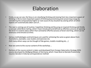 Creative thinking – training workshop | PPTX