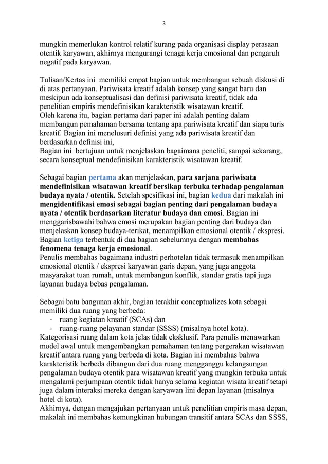 Creative tourism and emotional labor mahyuddin | PDF