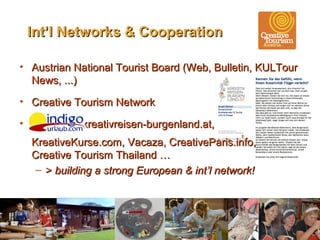 Creative Tourism Austria Presentation Creative Tourism Forum Thailand | PPT