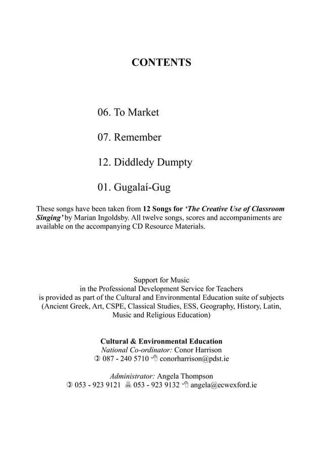 Creative use of singing booklet oct2010 | PDF