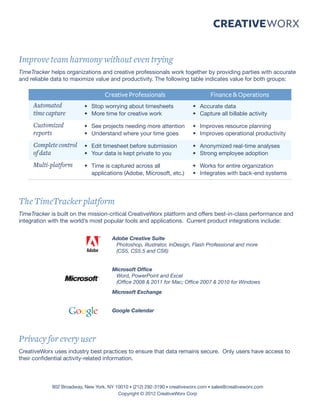 CreativeWorx TimeTracker | PDF