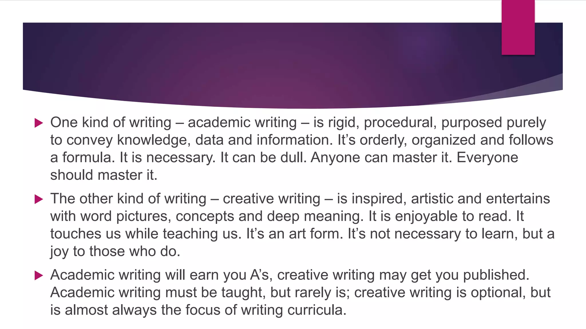 Creative writing | PPTX