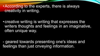 Creative writing lesson 1 | PPTX