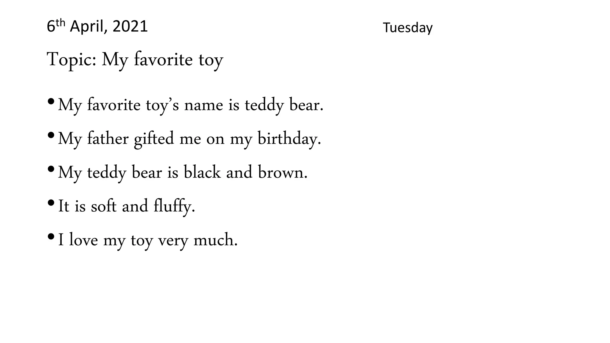 My Favorite Toy Ppt