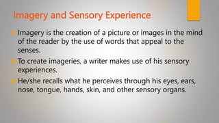 What is creative writing? USe of figurative languages and sensory ...