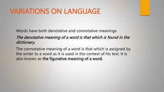 What is creative writing? USe of figurative languages and sensory ...