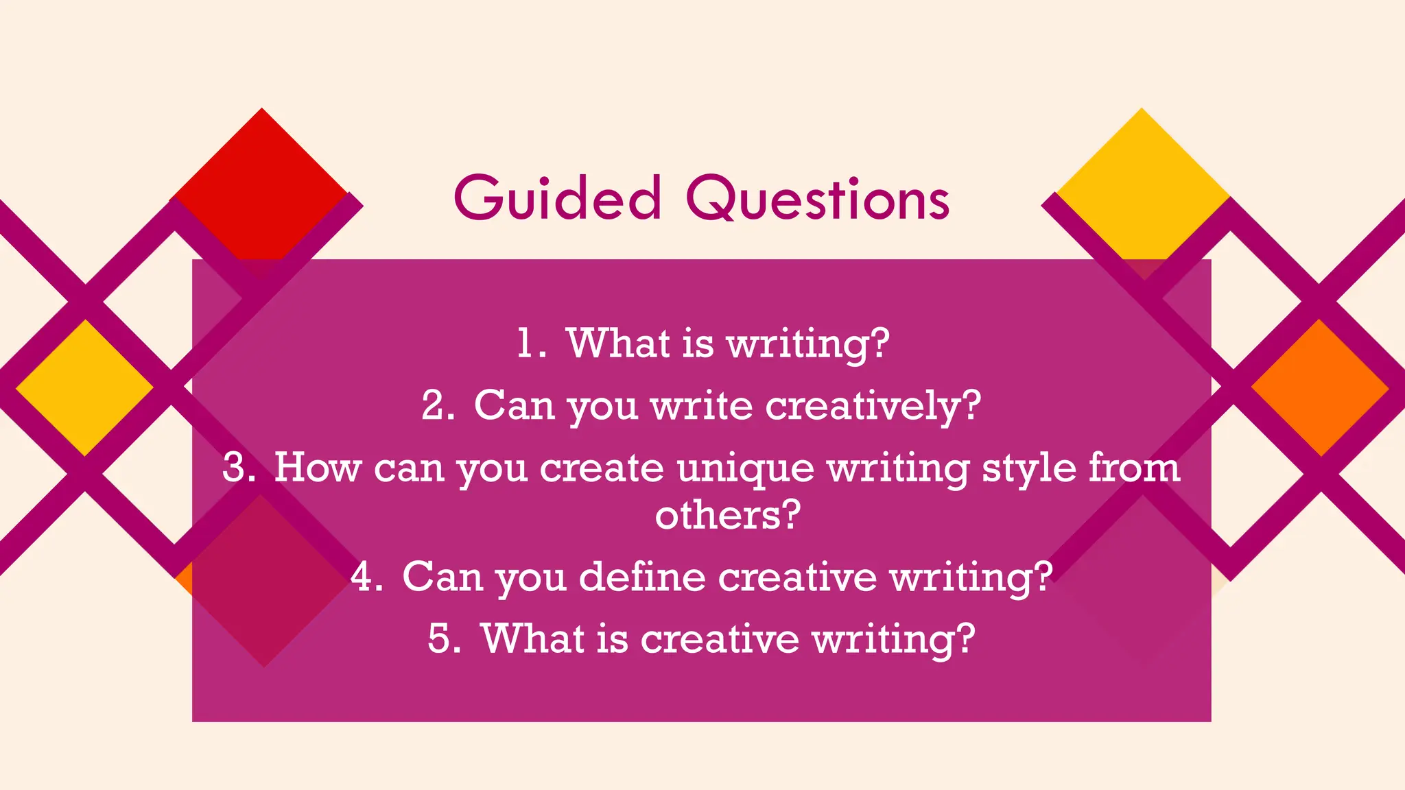 Creative Writing Powerpoint Presentation | PPTX