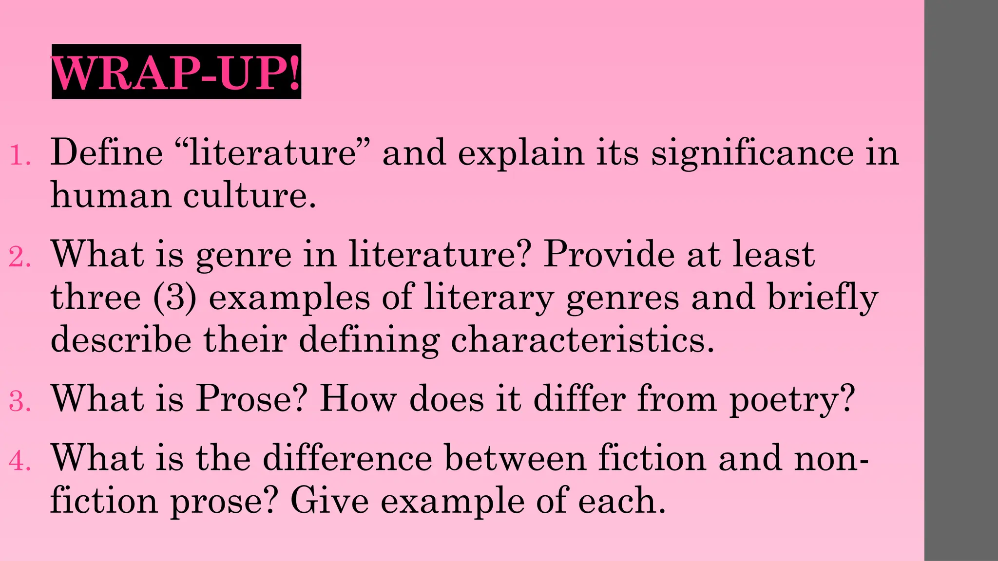 Creative Writing- Elements Techniques, and Literary Devices | PPTX