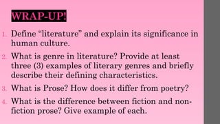 Creative Writing- Elements Techniques, and Literary Devices | PPTX