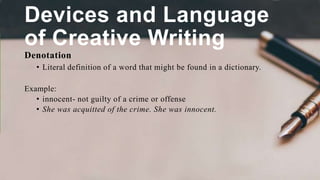 CREATIVE WRITING Introductory Nature and Language | PPTX