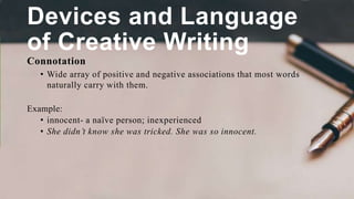 CREATIVE WRITING Introductory Nature and Language | PPTX