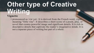 CREATIVE WRITING Introductory Nature and Language | PPTX