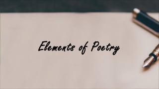 Creative Writing-identify the elements of poetry; 2. appreciate the ...