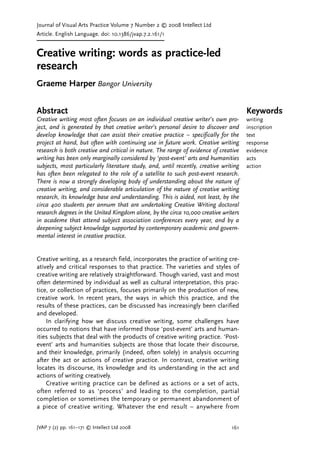 Creative writing words as practice-led research. | PDF