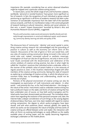 Creative writing words as practice-led research. | PDF