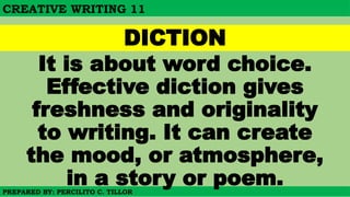Mastering Diction and Figurative Language in Creative Writing | PPTX