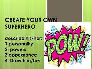 Creative writing and adjectives | PPTX