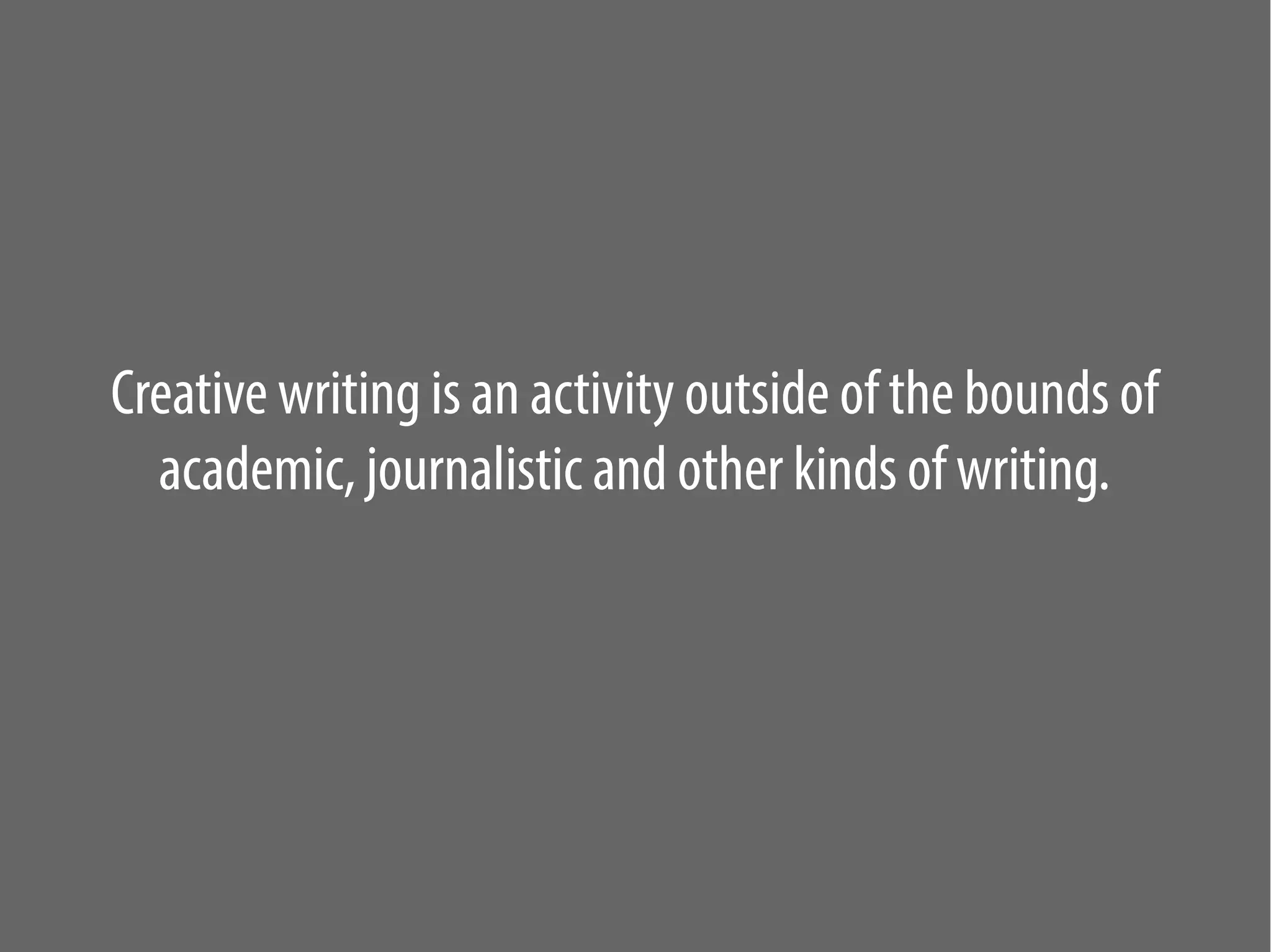 13 Creative Writing Exercises Ppt