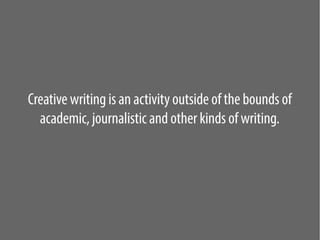 13 Creative Writing Exercises | PDF