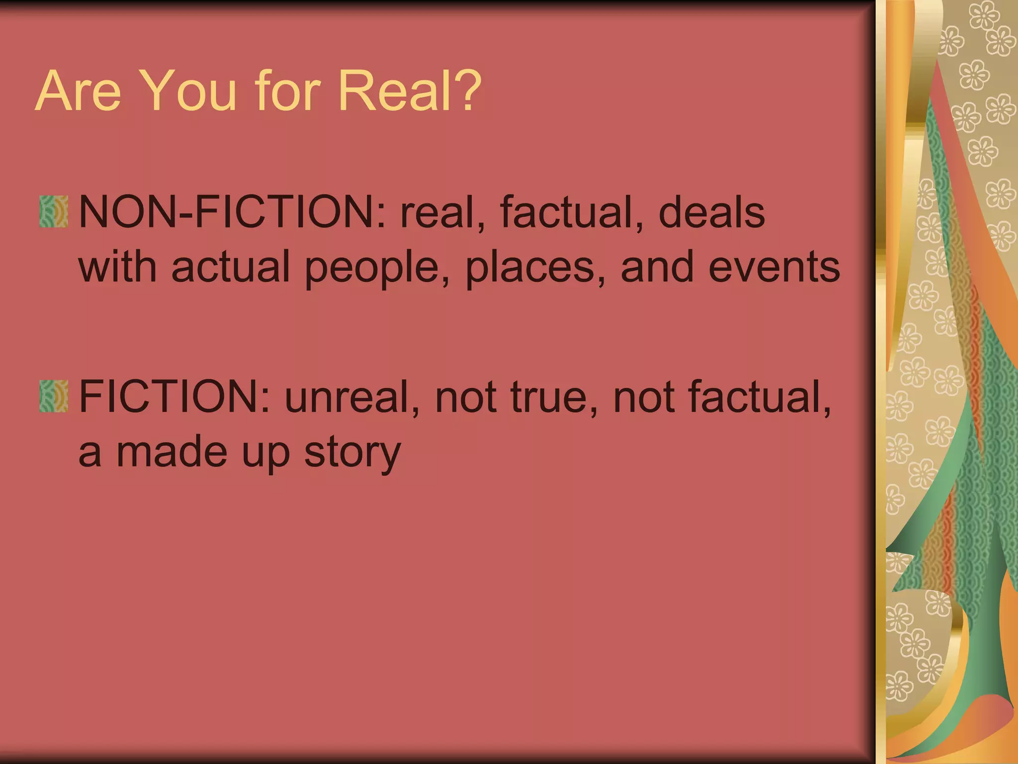 Creative writing genre POWERPOINT Types of Genre.ppt