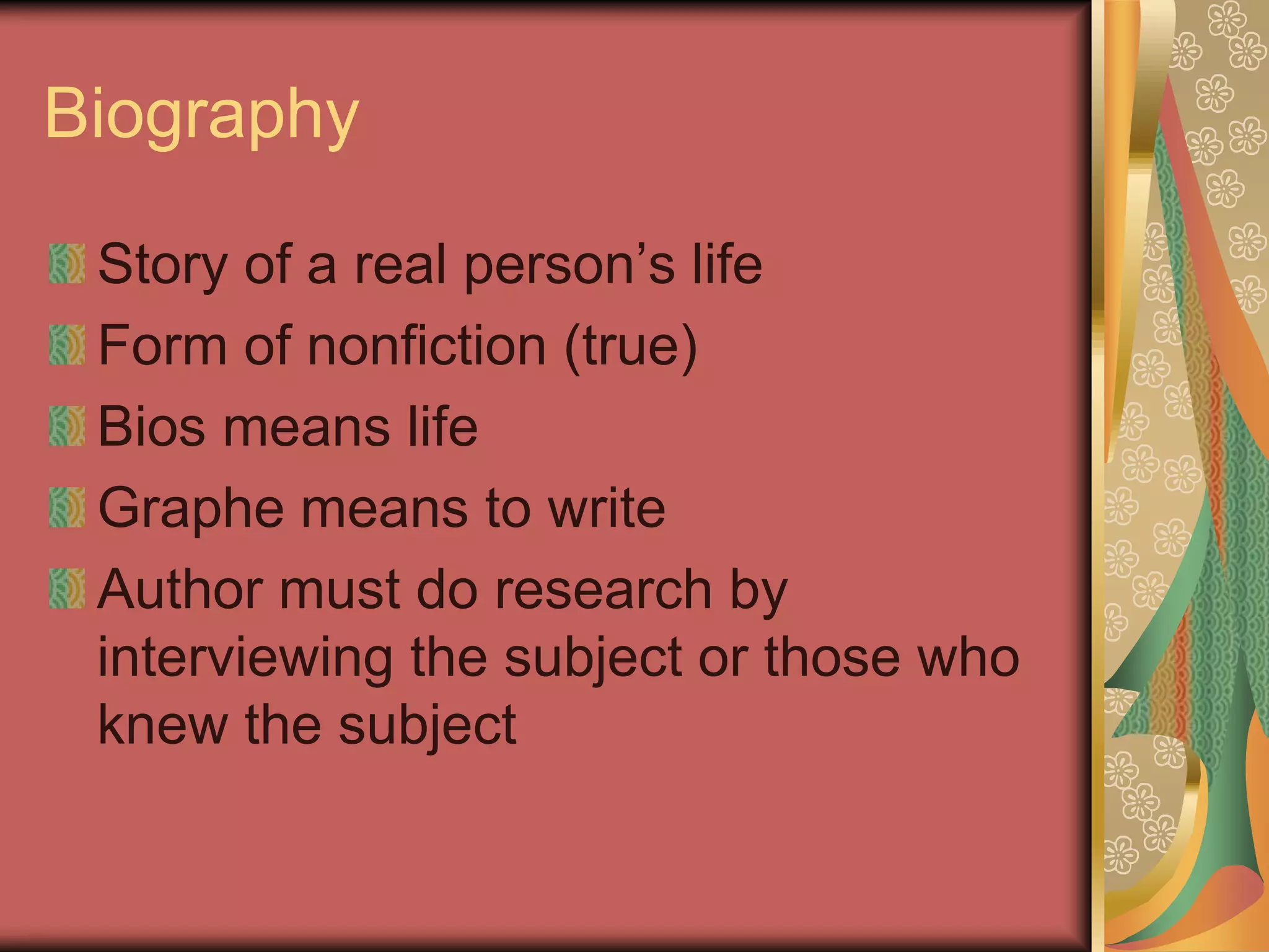 Creative writing genre POWERPOINT Types of Genre.ppt