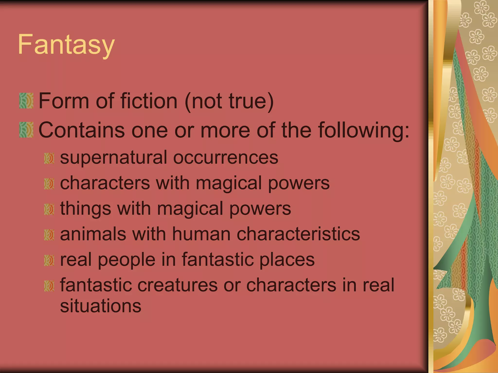 Creative writing genre POWERPOINT Types of Genre.ppt