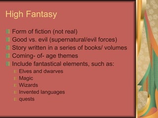 Creative writing genre POWERPOINT Types of Genre.ppt