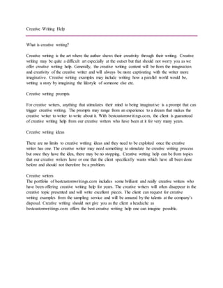 Creative writing help | PDF