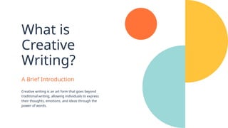 CREATIVE WRITING INTRODUCTION FOR GRADE 12 | PPTX