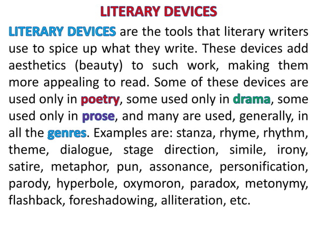 Creative writing: Literary devices | PPTX