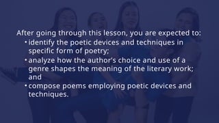 Elements, techniques and Literary Devices of Poetry | PPTX