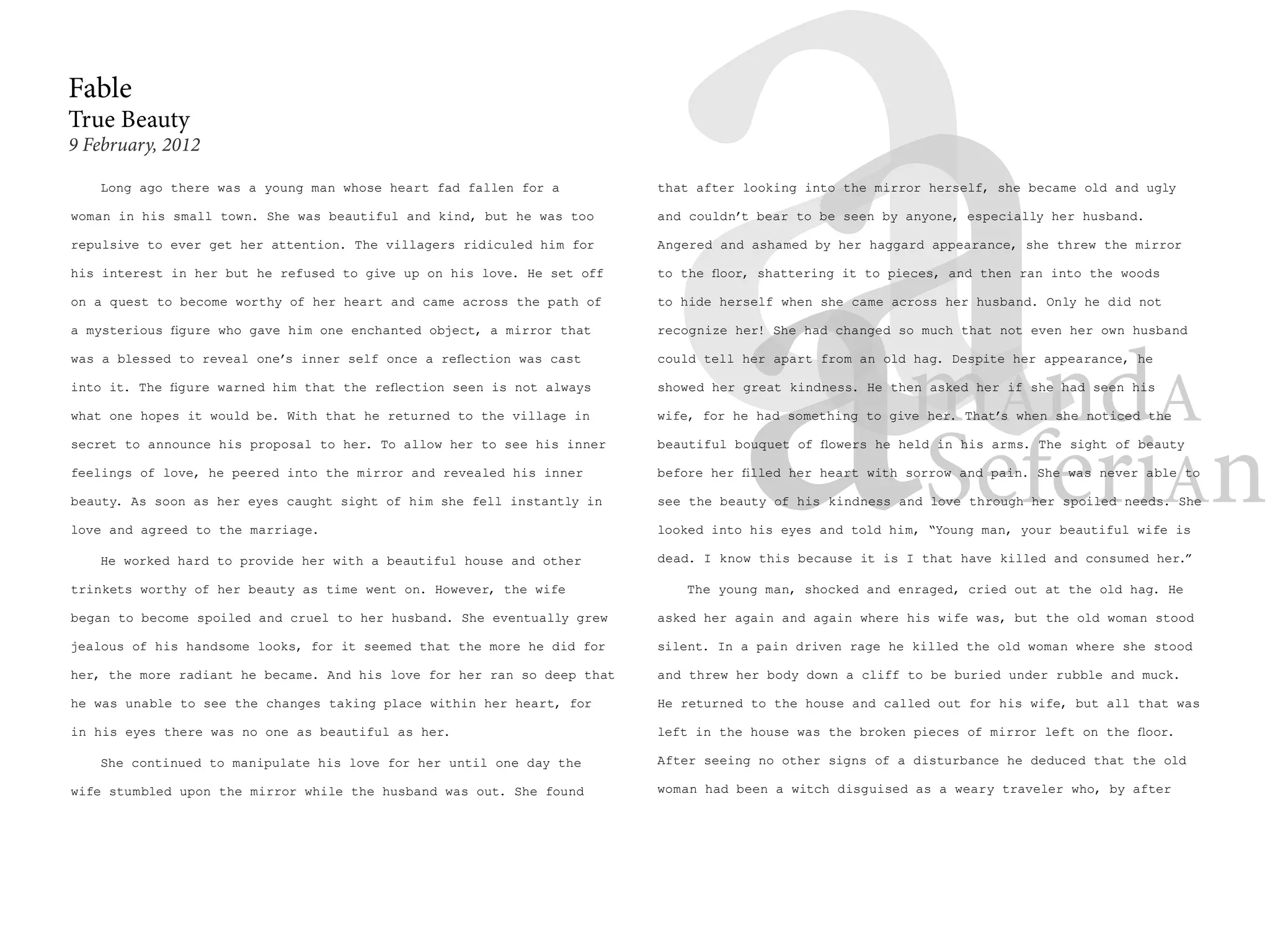 Creative Writing Portfolio | PDF