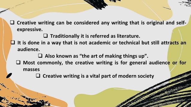 Creative Writing PPT Week 1.pptx | Desserts and Baking | Food & Drink