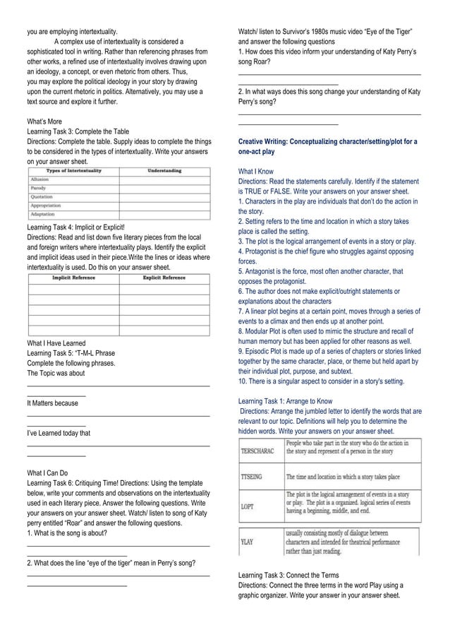 Creative Writing Quarter 2 Resized Modules.docx | Drama | Genres