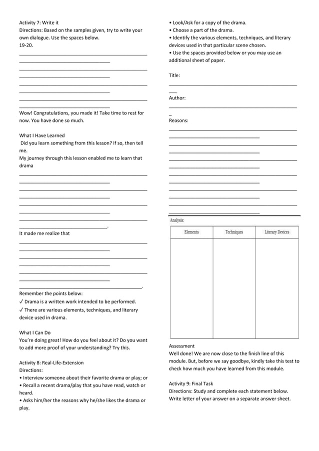 Creative Writing Quarter 2 Resized Modules.docx | Drama | Genres