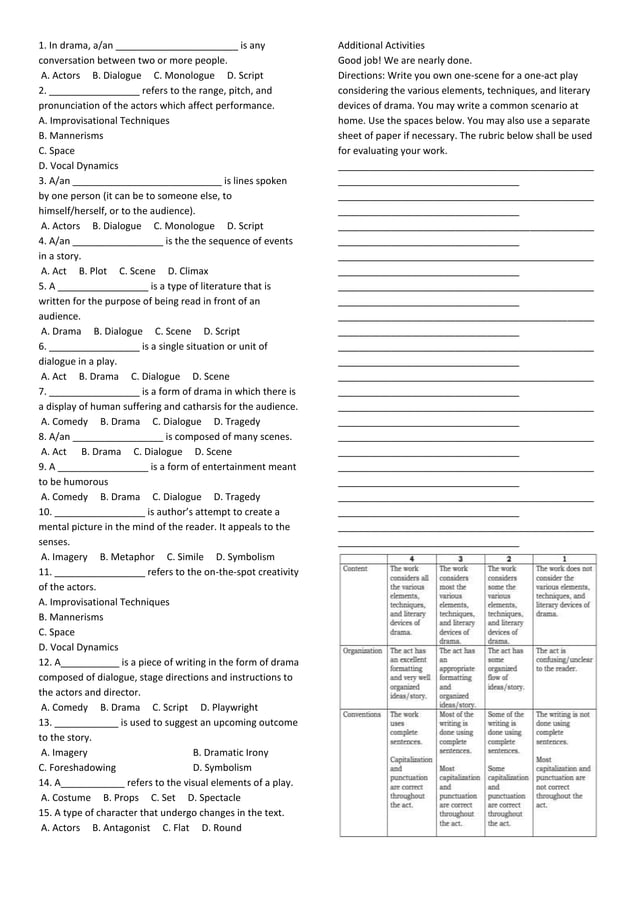 Creative Writing Quarter 2 Resized Modules.docx | Drama | Genres