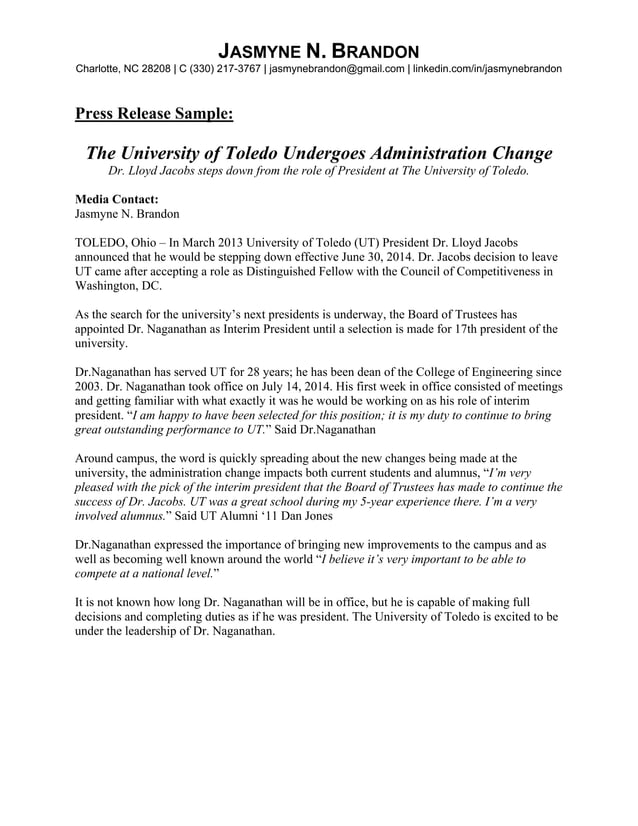 Creative Writing Samples- Jasmyne Brandon | PDF