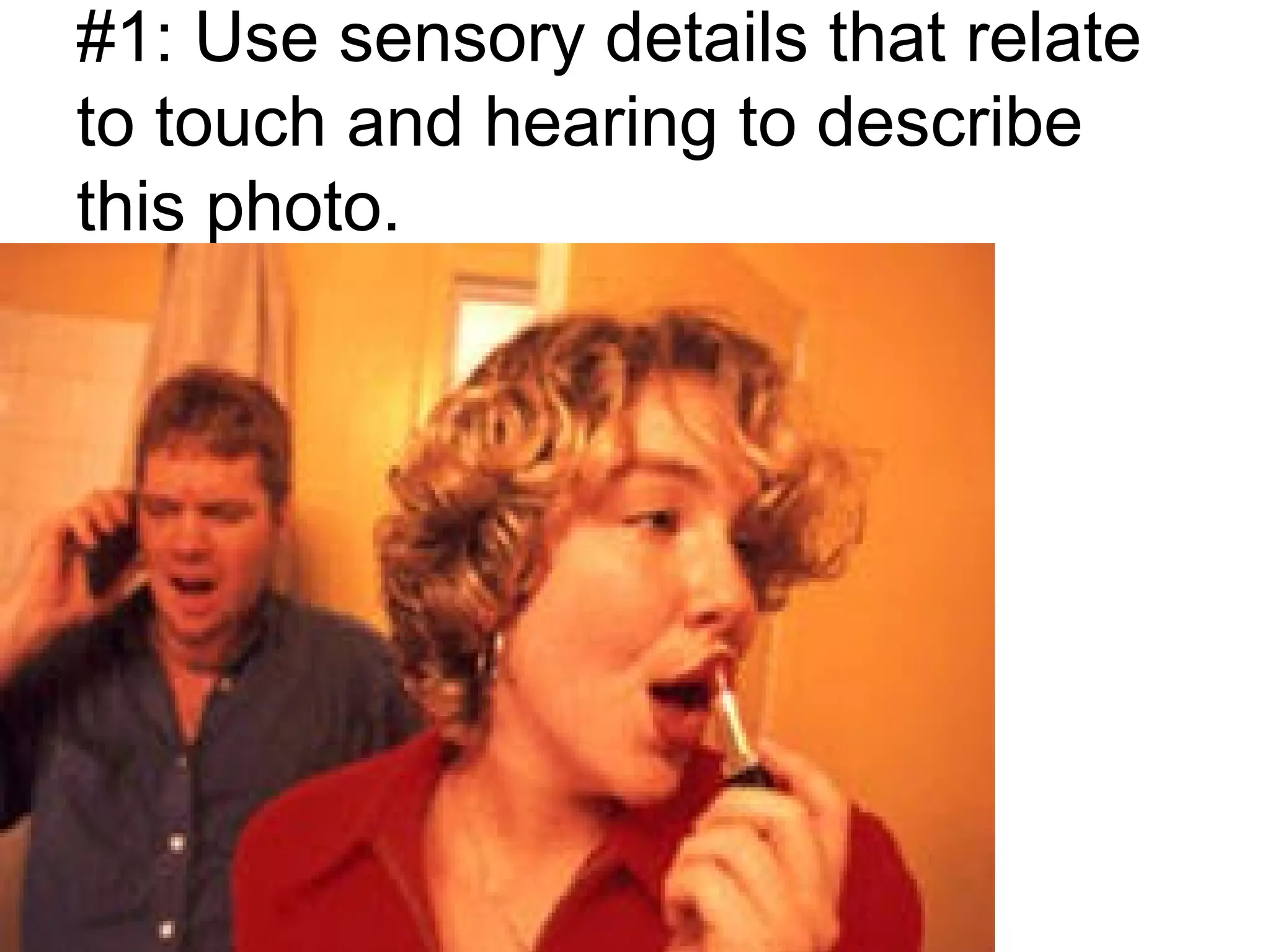 Creative writing sensory details in fiction updated | PPT